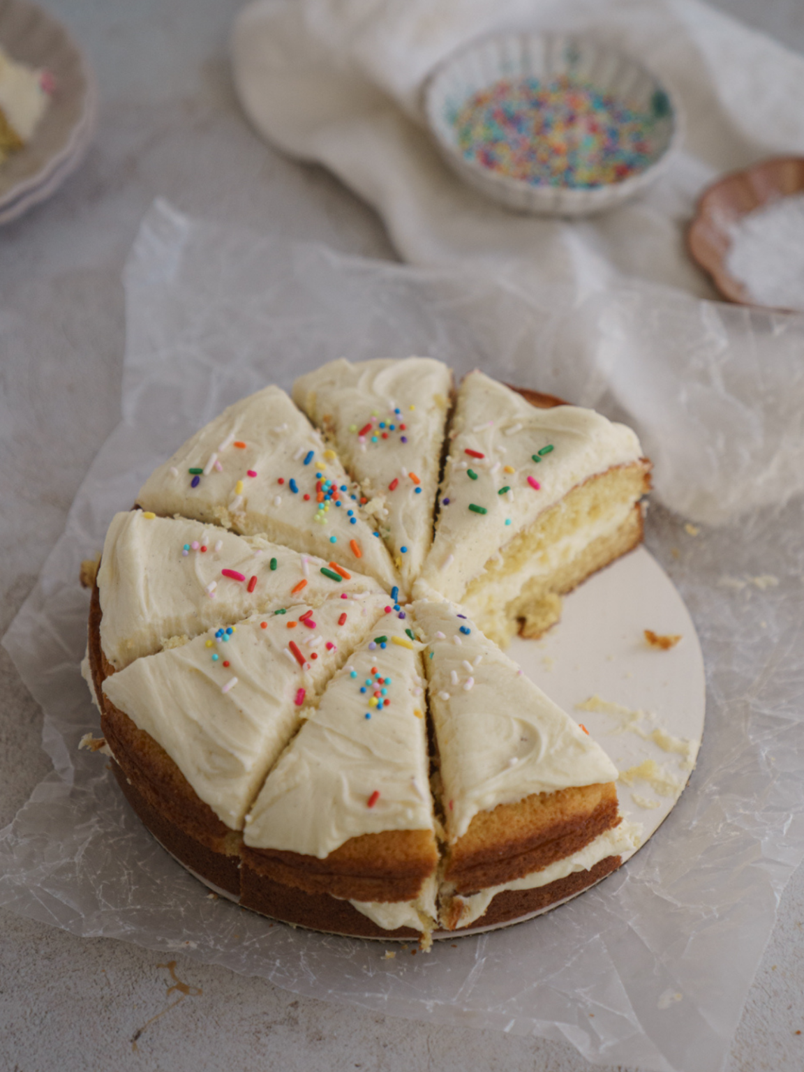 Vanilla Bean Cake Recipe(Made with ONE Cake Pan) - Cake Babe Bakery