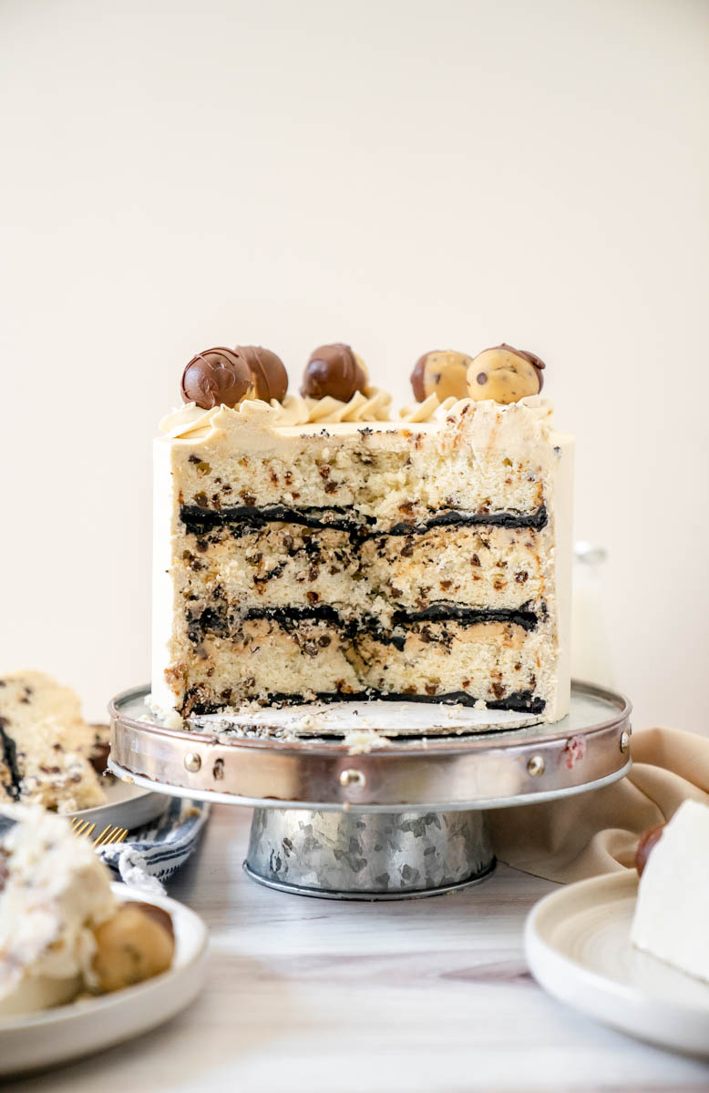 The Best and Irresistible Cookie Dough Cake - Cake Babe