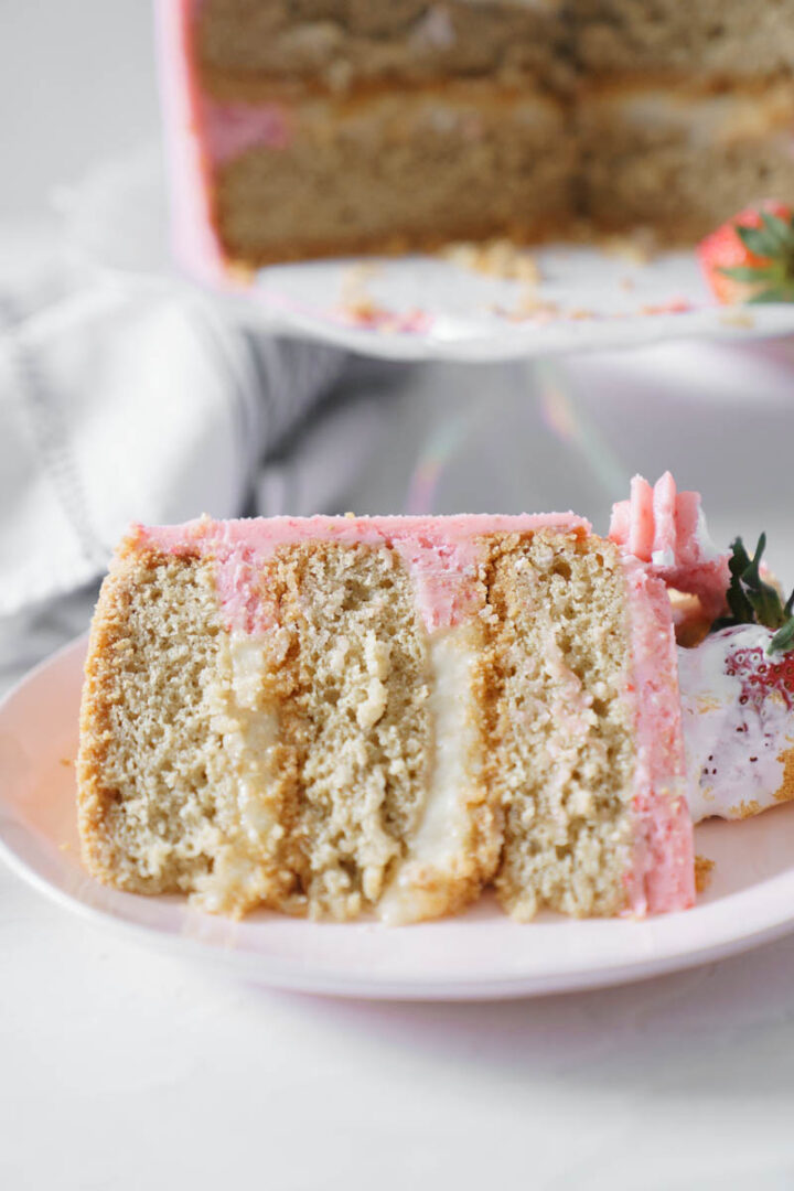 Spring Inspired S'mores Strawberry Cake - Cake Babe