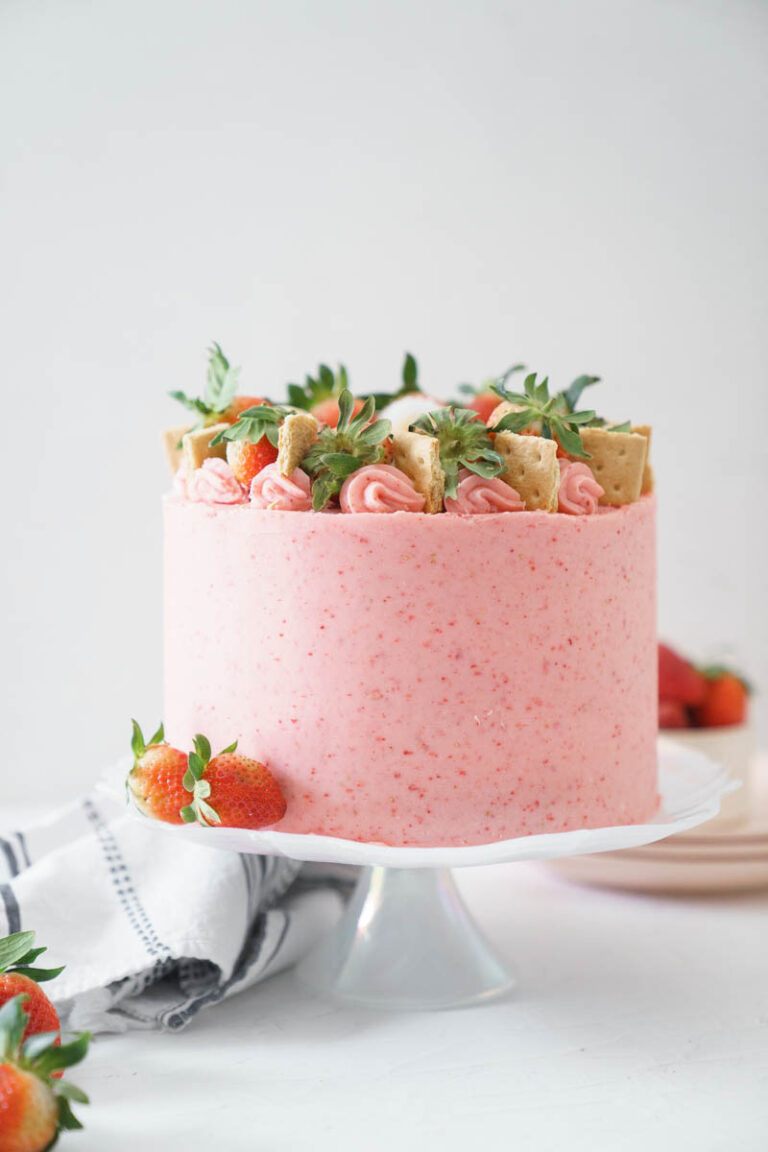 Spring Inspired S'mores Strawberry Cake - Cake Babe