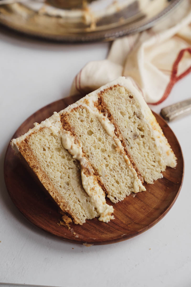 Layered Banana Creme Brûlée Cake - Cake Babe Bakery