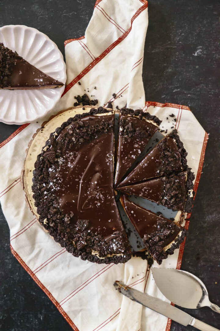 No Bake Peanut Butter Chocolate Pie - Cake Babe Bakery