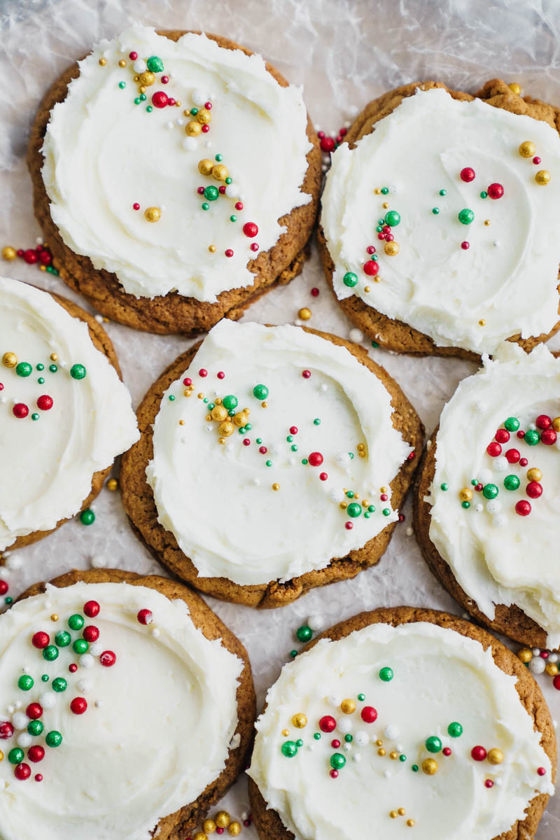 Frosted Gingerbread Cookies With Cream Cheese - Cake Babe Bakery