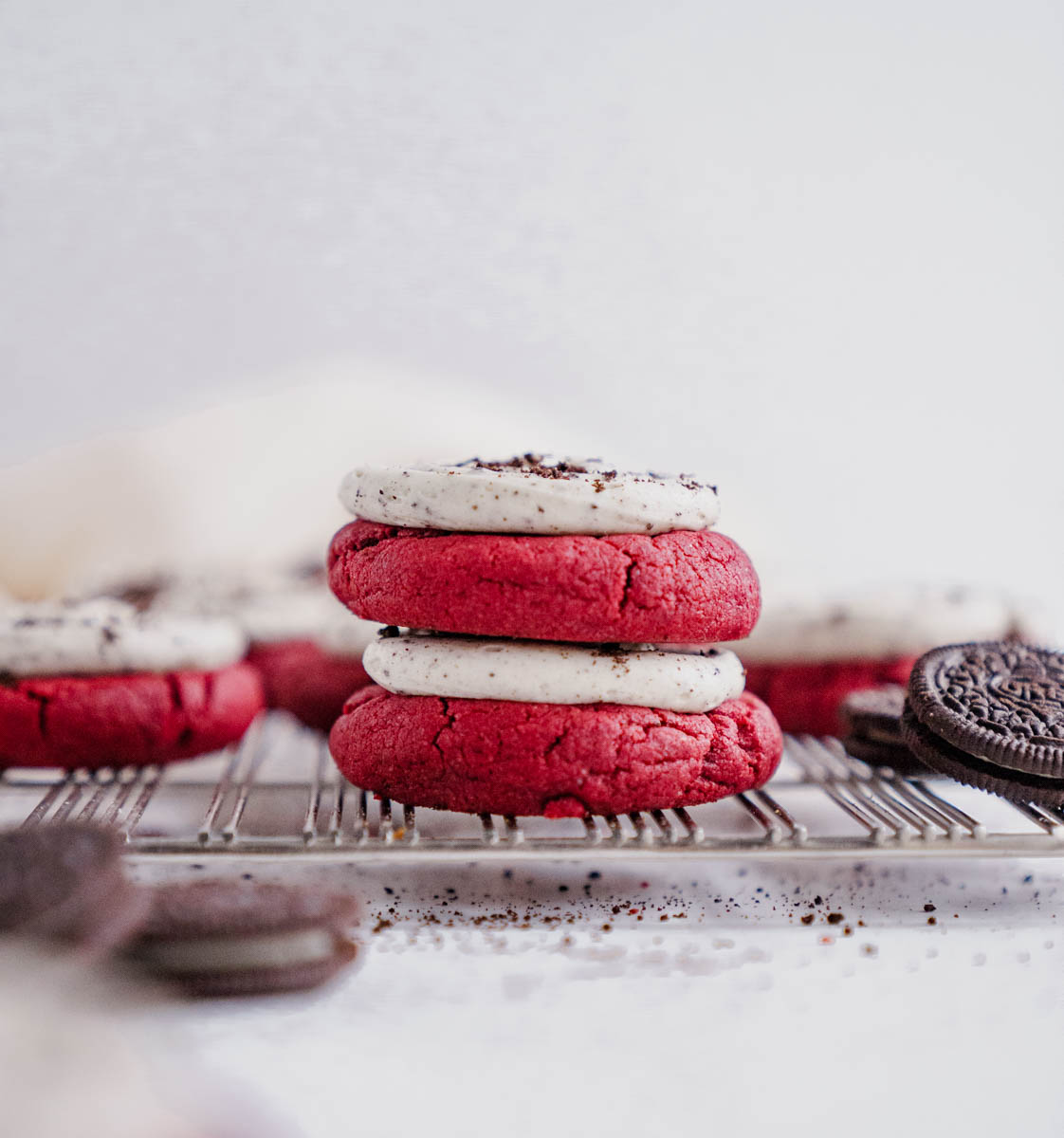 Oreo Red Velvet Cookies With Frosting - Cake Babe Bakery