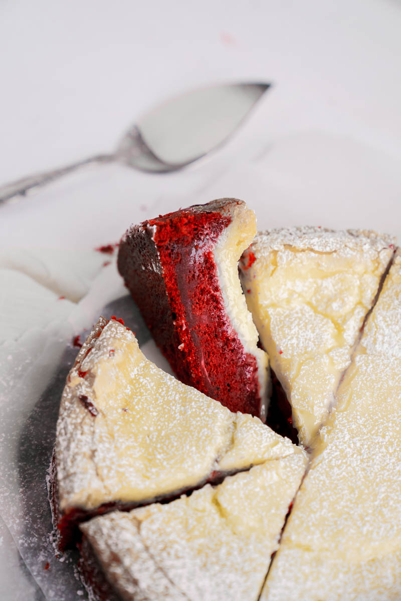 Easy Red Velvet Gooey Butter Cake Recipe - Cake Babe Bakery