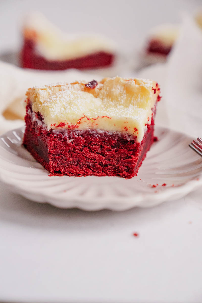 Easy Red Velvet Gooey Butter Cake Recipe - Cake Babe Bakery
