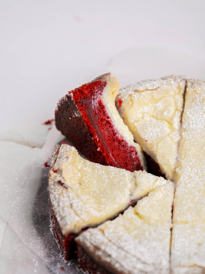Easy Red Velvet Gooey Butter Cake Recipe - Cake Babe Bakery