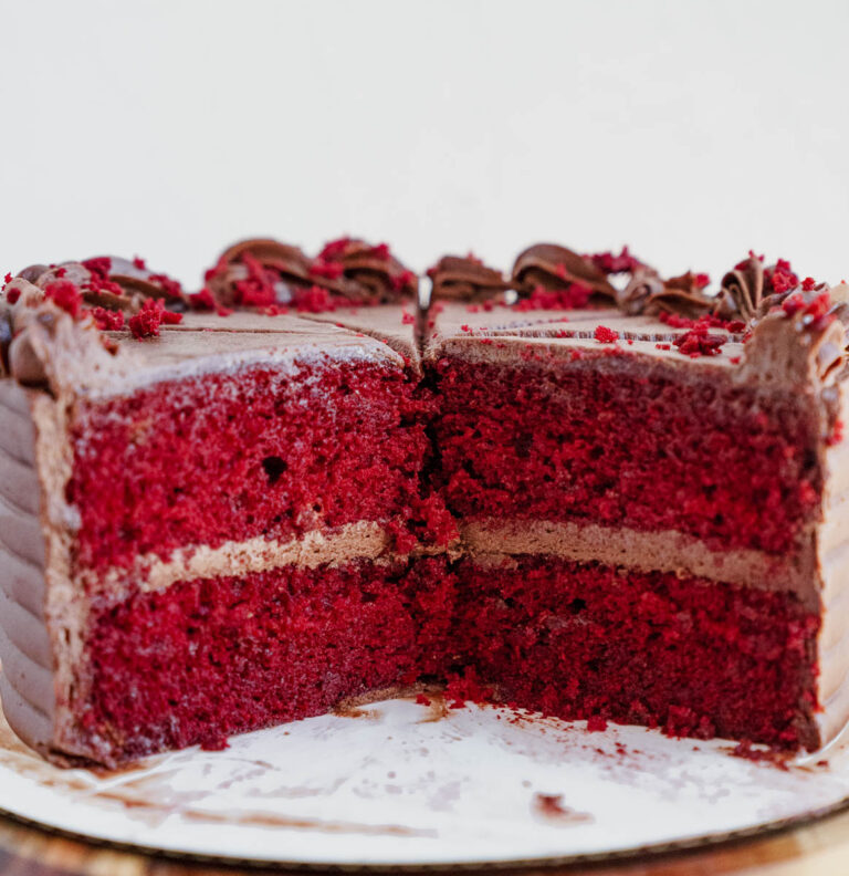 Best Red Velvet Cake With Chocolate Frosting - Cake Babe Bakery