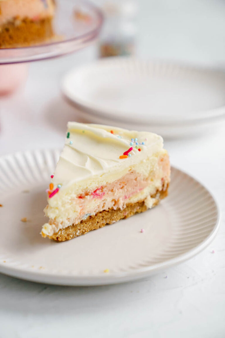 Easy Birthday Cheesecake Cake Recipe - Cake Babe