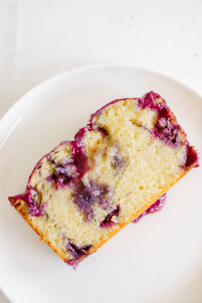 Easy Lemon Loaf Cake With Blueberry Glaze Recipe - Cake Babe