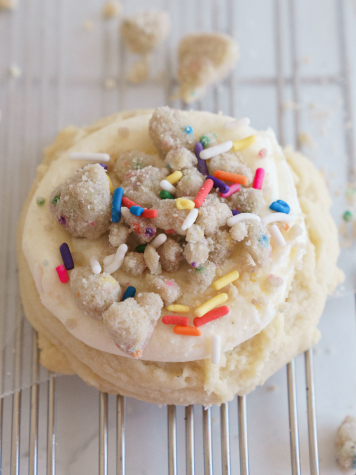 Birthday Cake Crumble Cookies With Cake Crumbs - Cake Babe Bakery