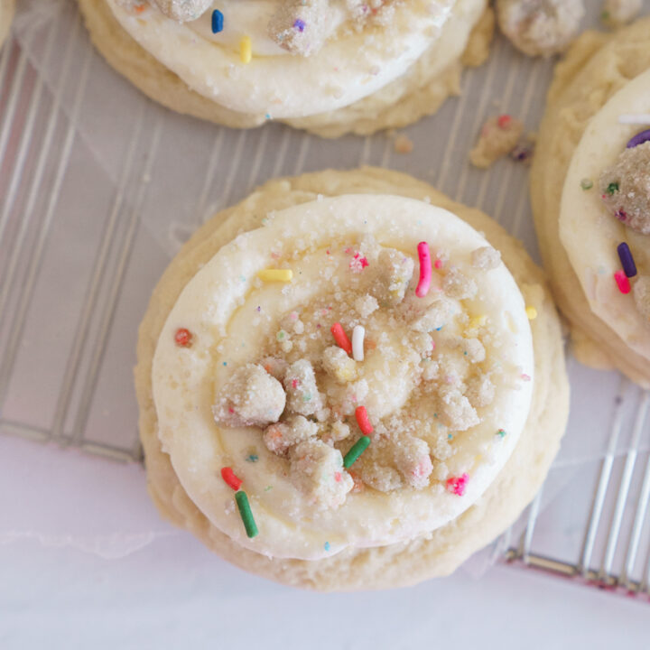 Birthday Cake Crumble Cookies With Cake Crumbs - Cake Babe Bakery