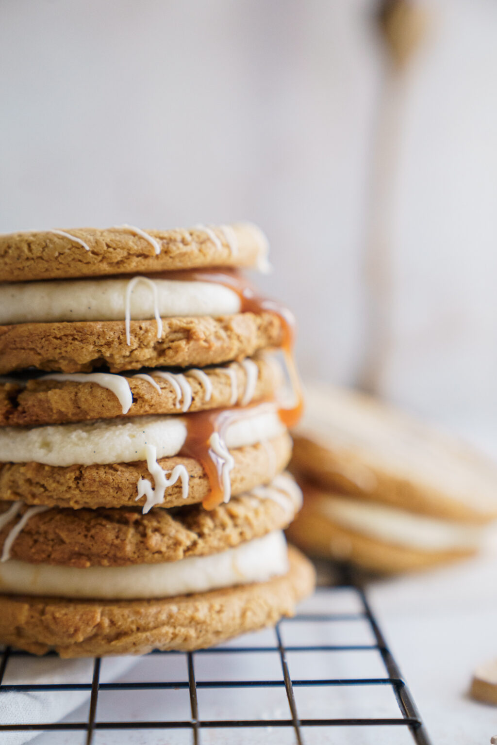 The Best Gingerbread Caramel Cookie Sandwiches - Cake Babe Bakery