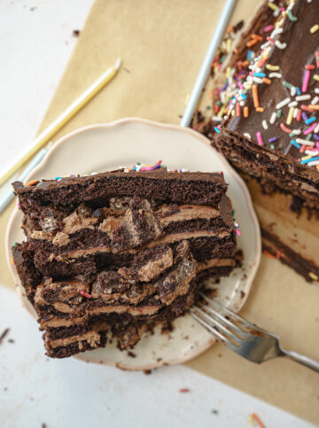 Six Layer Chocolate Cake Recipe - Cake Babe Bakery