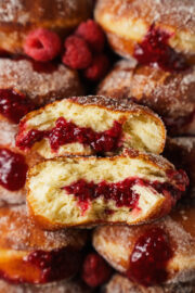 Raspberry Filled Donut Recipe - Cake Babe Bakery