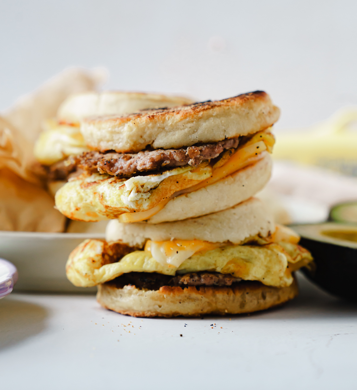 English Muffin Breakfast Sandwich Recipe - Cake Babe Bakery