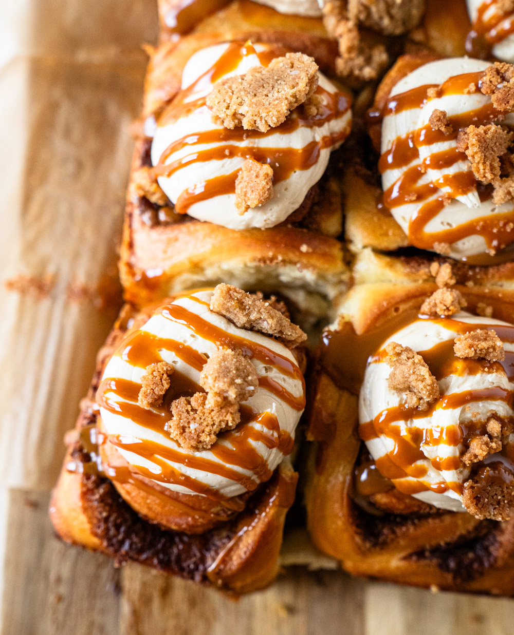 Dulce de Leche Cinnamon Rolls With Brown Sugar Frosting - Cake Babe Bakery