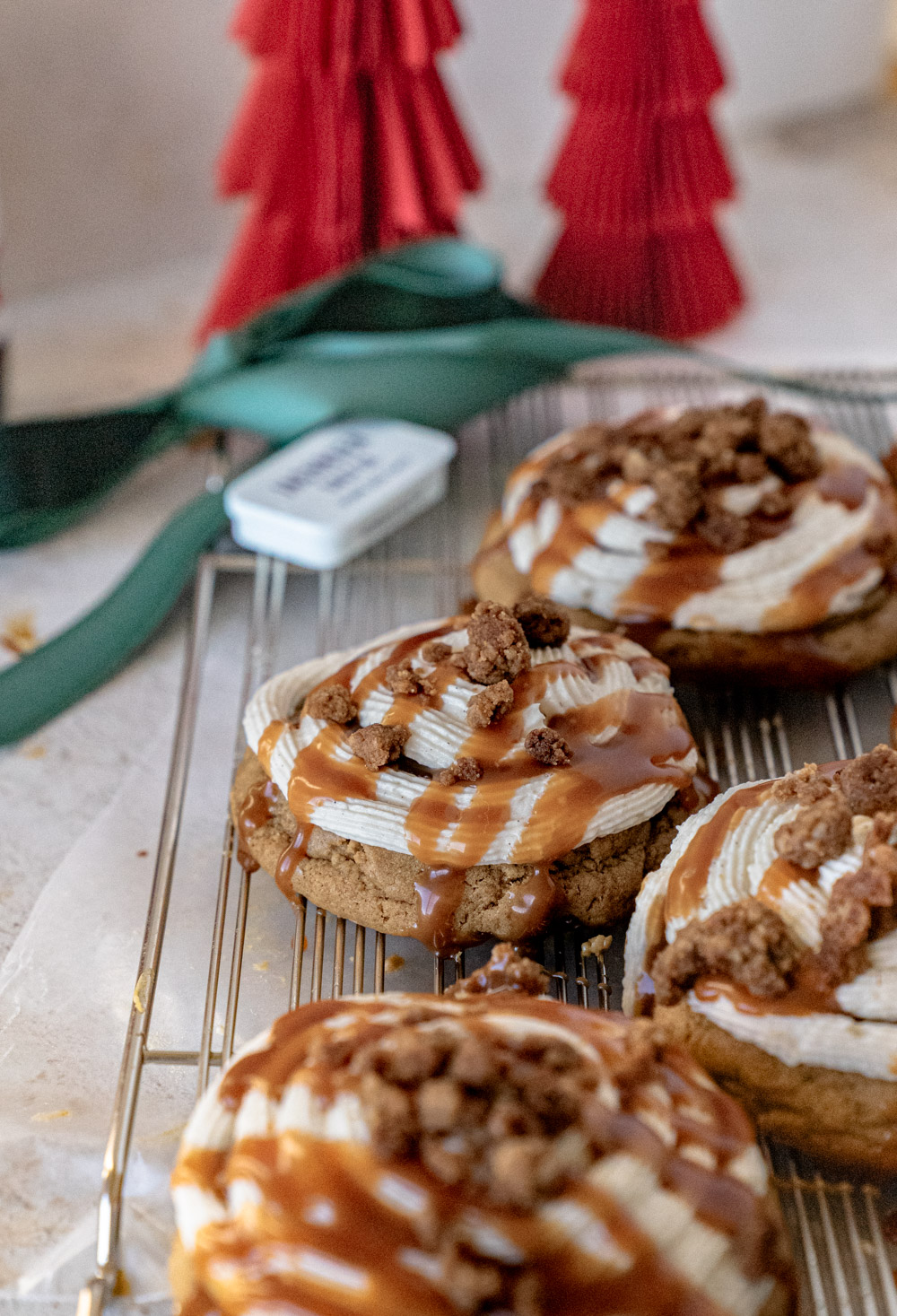 Gingerbread Caramel Streusel Cookie with Cream Cheese - Cake Babe Bakery