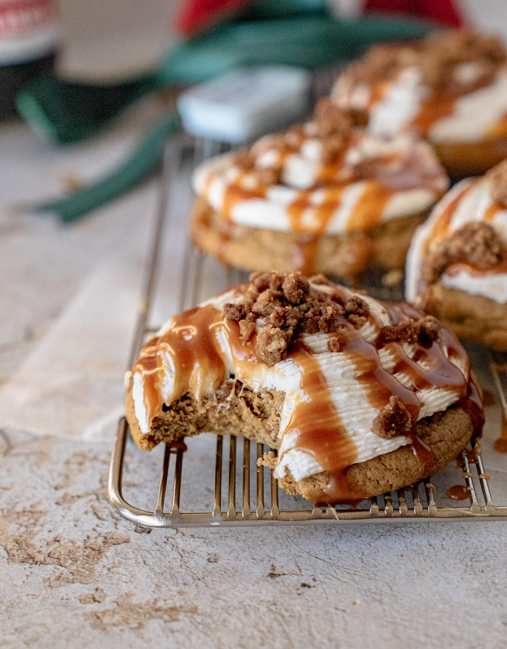 Gingerbread Caramel Streusel Cookie with Cream Cheese - Cake Babe Bakery