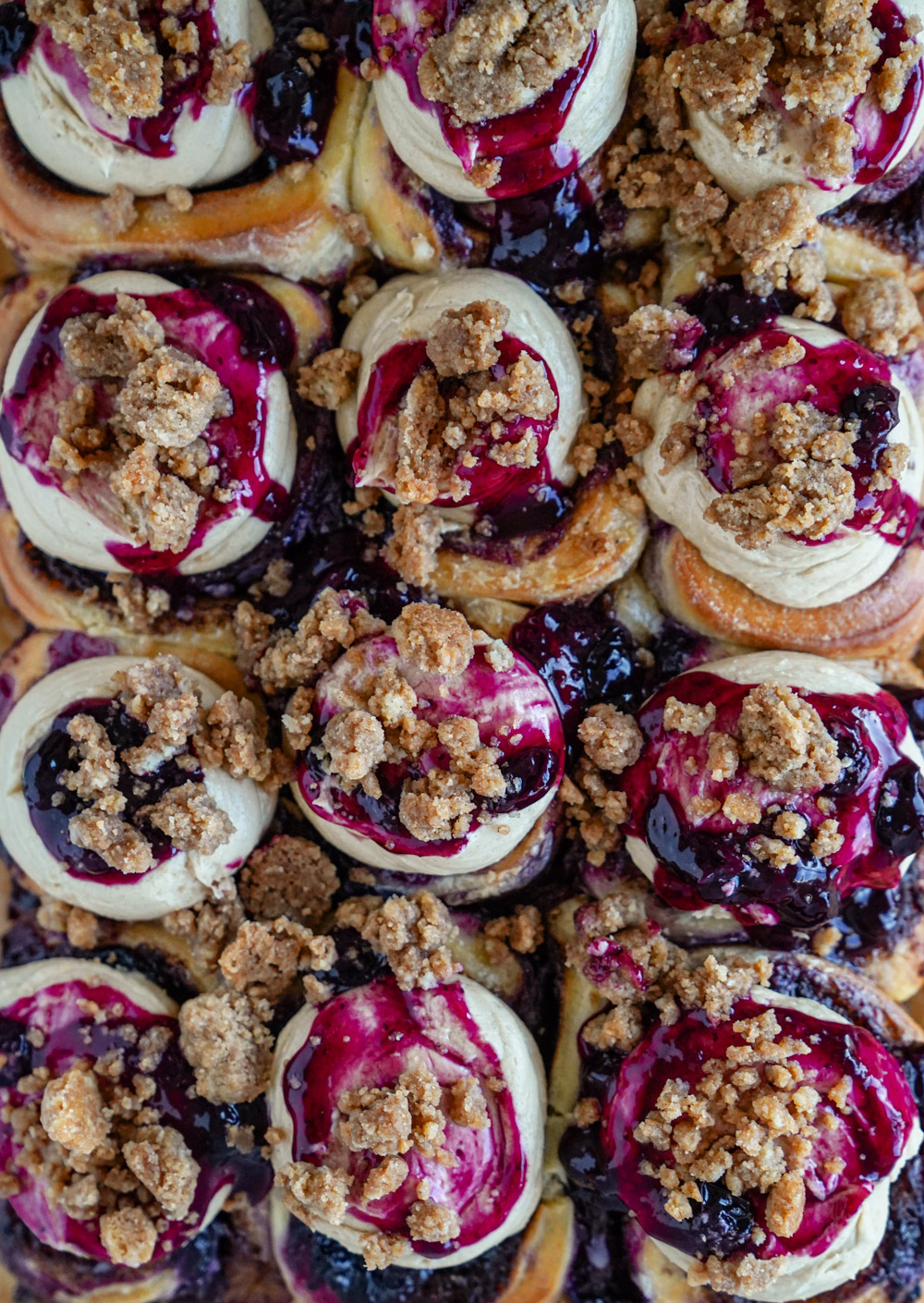Blueberry Cinnamon Rolls - Cake Babe Bakery